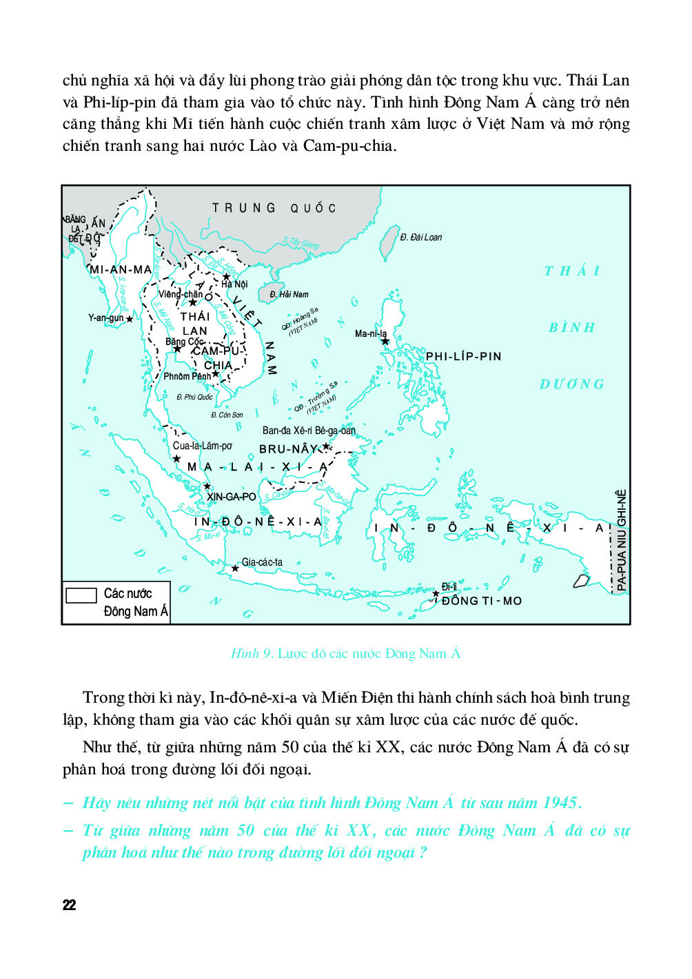 Chương II Các nước Á, Phi, Mĩ La-Tinh từ năm 1945 đến này - Lịch sử 9